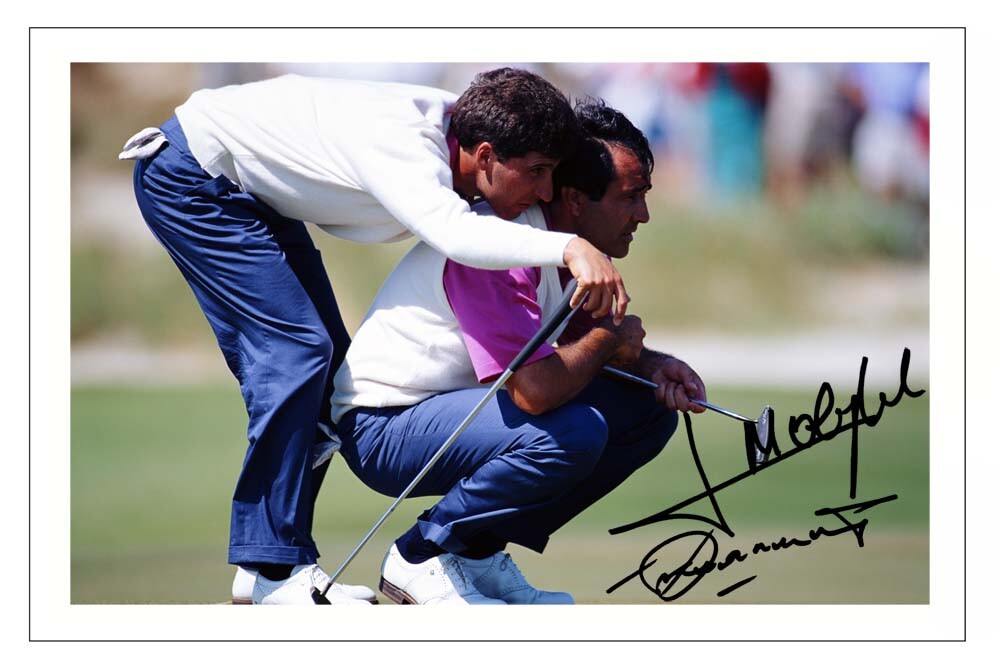 JOSE MARIA OLAZABAL & SEVE BALLESTEROS Signed Autograph PHOTO Gift ...