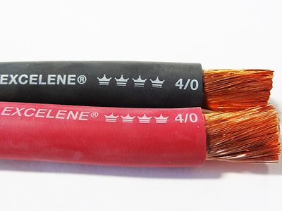 10' 4/0 EXCELENE WELDING BATTERY CABLE 5' BLACK 5' RED MADE IN USA 600V ...