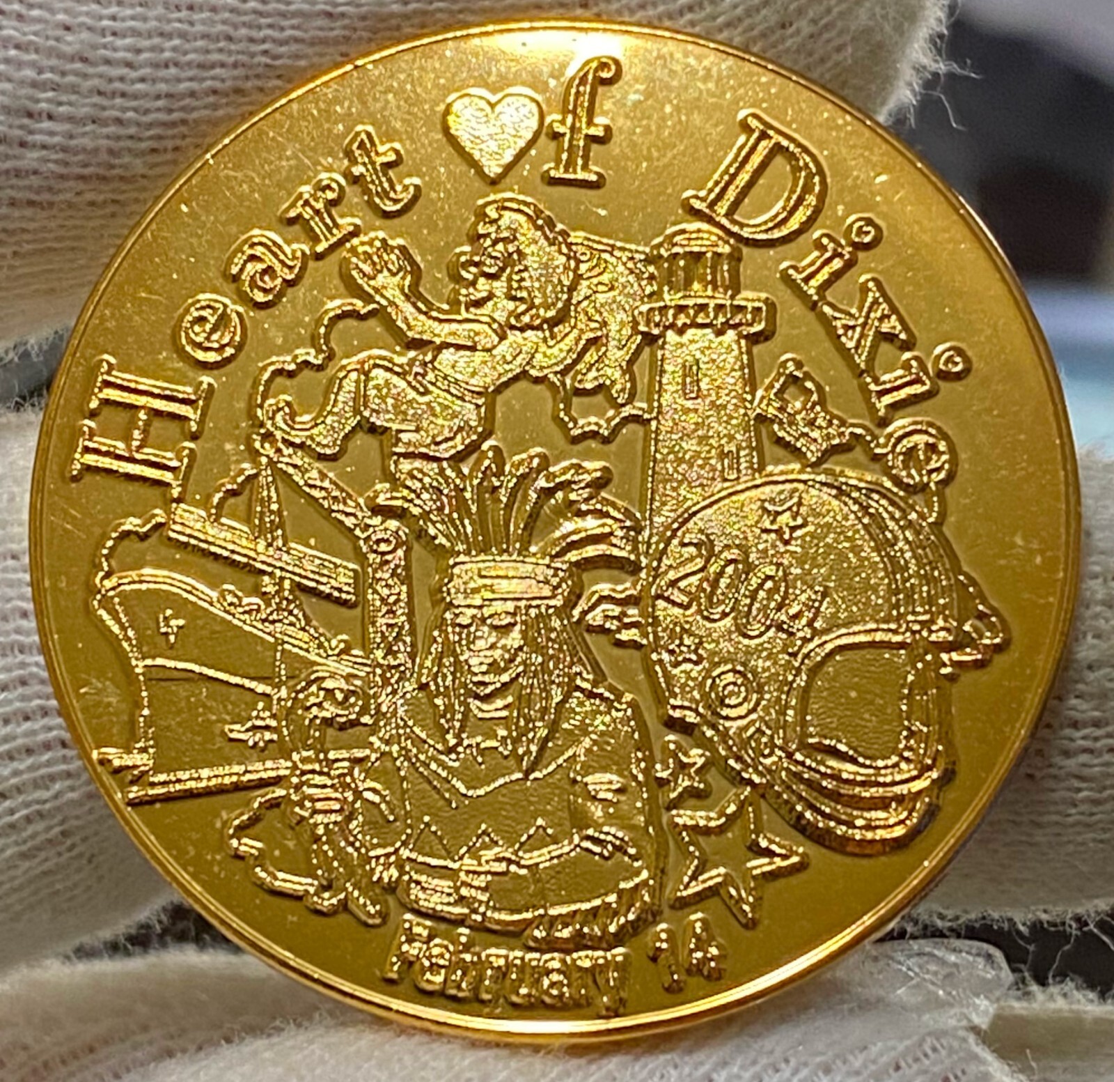 MOBILE MYSTICS 2004~BRASS Mardi Gras Doubloon~ HEART OF DIXIE ~Mobile ...