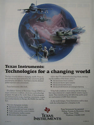 9/1991 PUB TEXAS INSTRUMENTS DSEG DEFENSE ELECTRONICS NAVY ARMY AIR ...