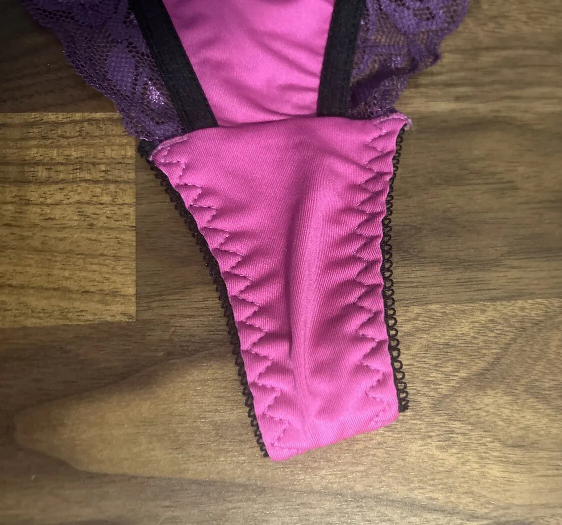 LIQUID SATIN PINK STRING Bikini THONG Panties LACE XL… - Gem