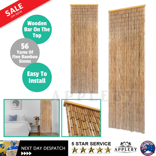 Bamboo Door Curtain Insect Mosquito Fly Screen Wooden Stems Home Decor ...