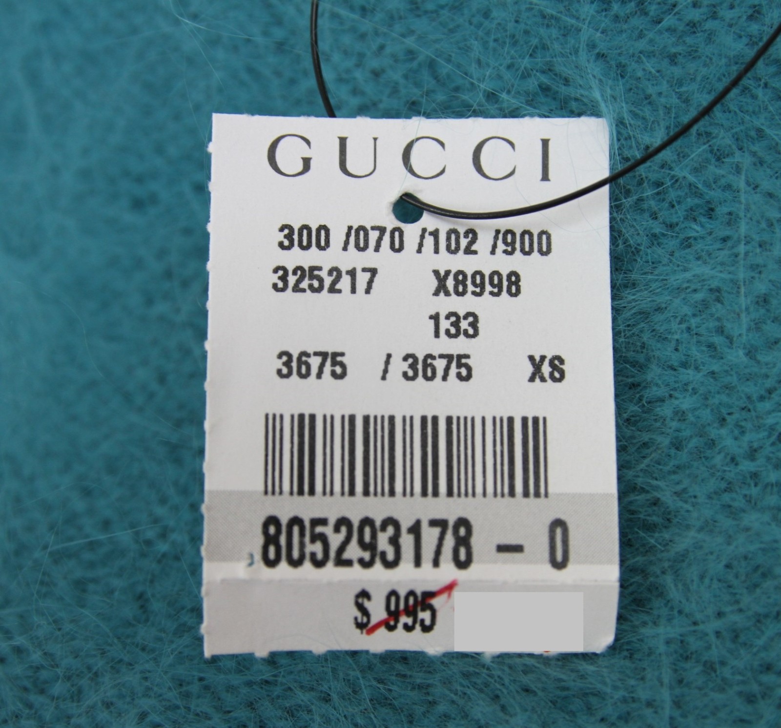 $995 NEW Authentic Gucci Angora Sweater Top w/GG Logo, Blue, 325217 ...