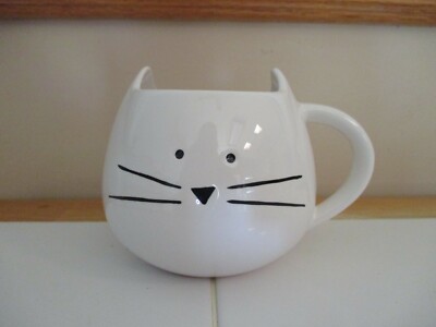 NEW-White Cat with Ears Ceramic Mug/Cup-Adorable! | eBay