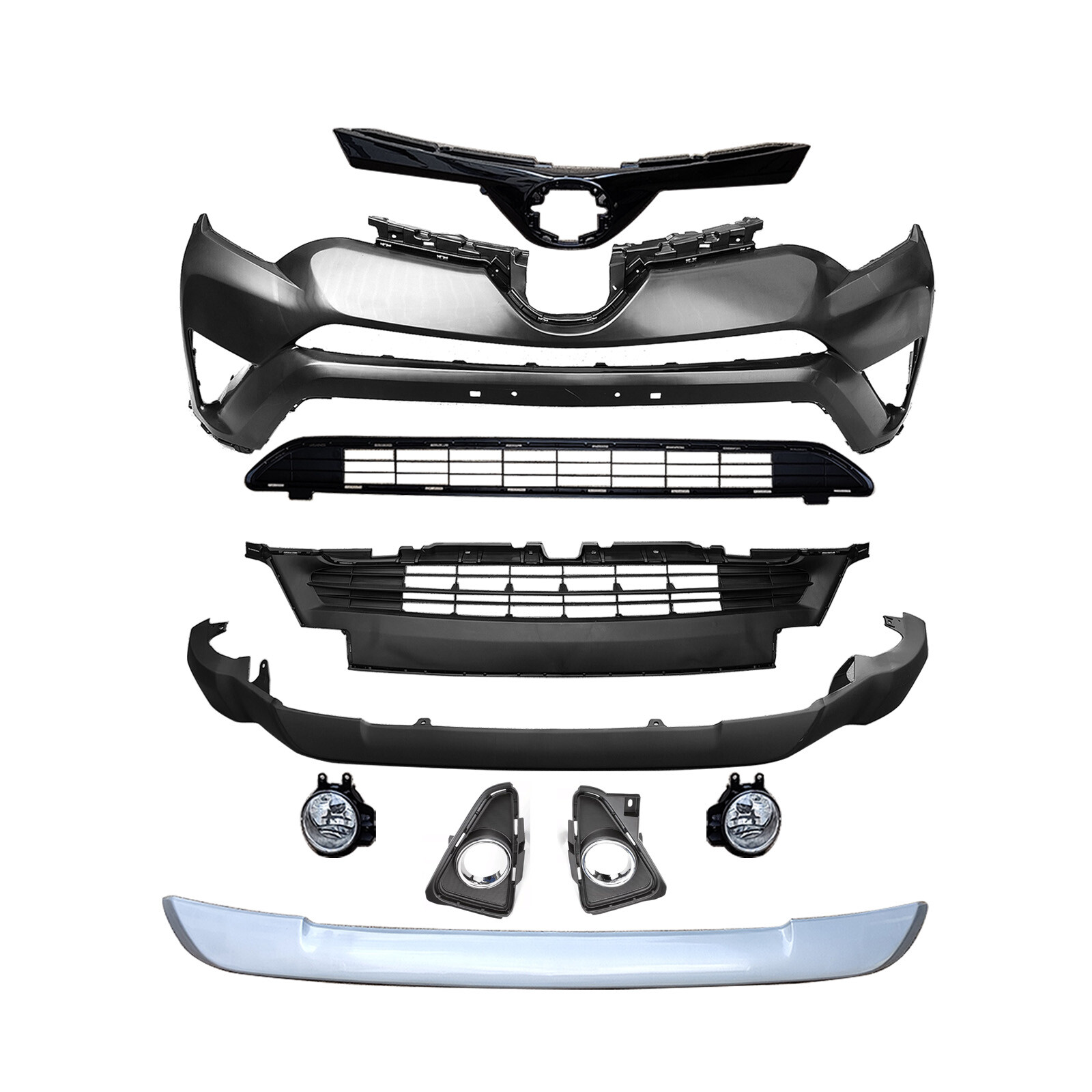 For 2016 2017 2018 Toyota Rav4 Front Bumper Grills Skid Plate Fog ...