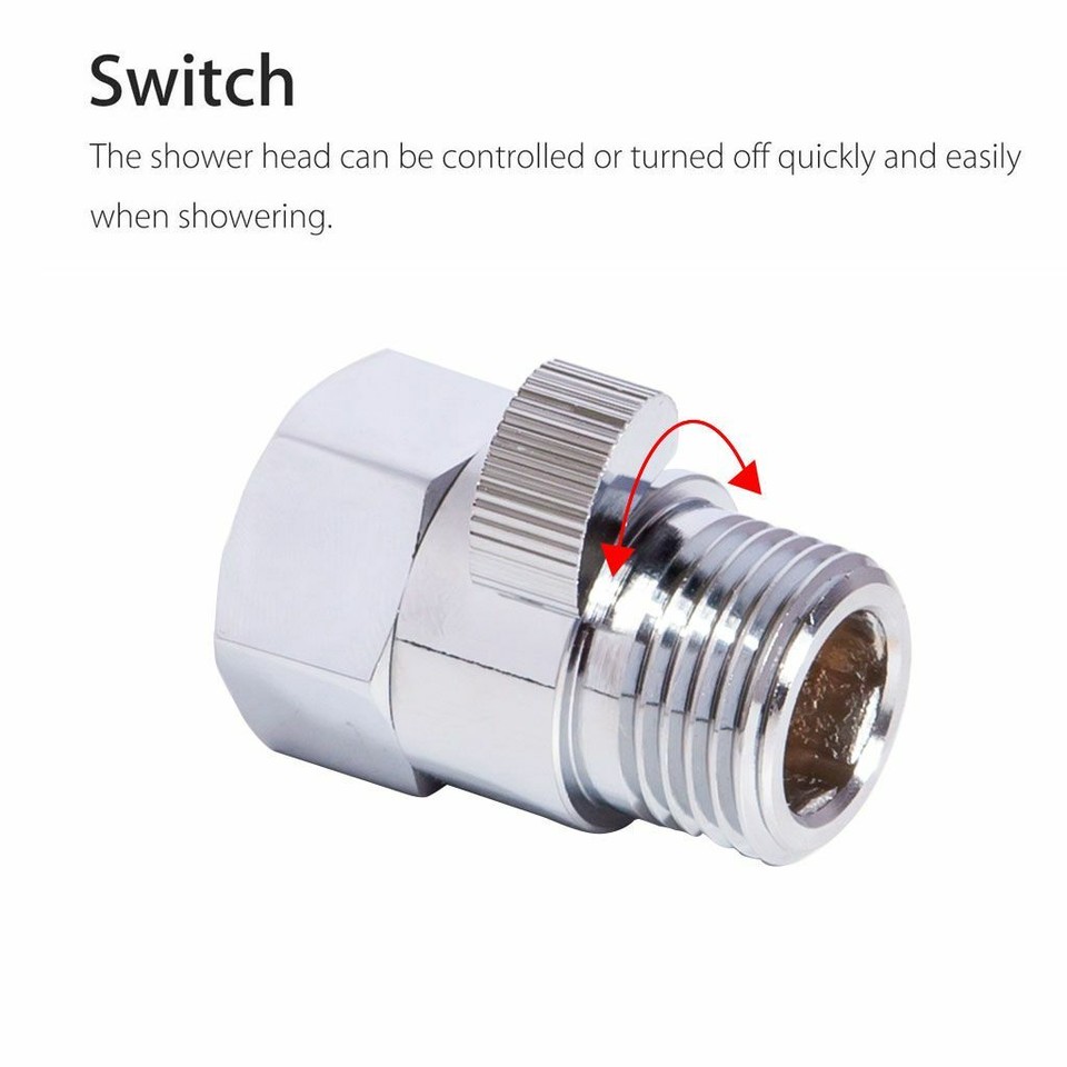 Full Brass G1/2" Flow Quick Control Shut-OFF Valve Shower Head Hand ...