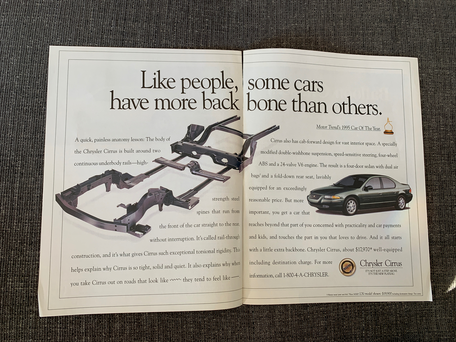 1995 Chrysler Cirrus Sedan Ad More Backbone Motor Trend Car Of The Year ...