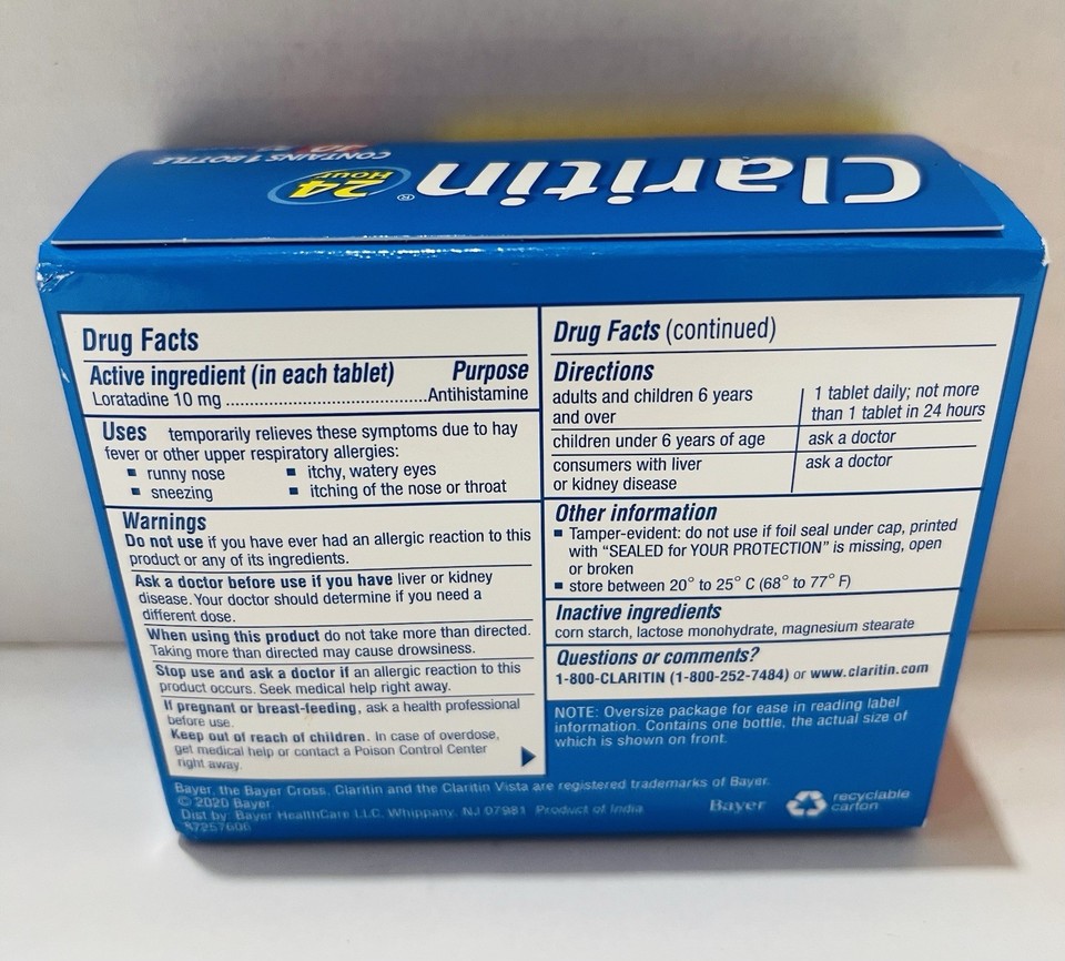 Claritin Non Drowsy Allergy Tablets - 10mg 40 Count Brand New In Box ...
