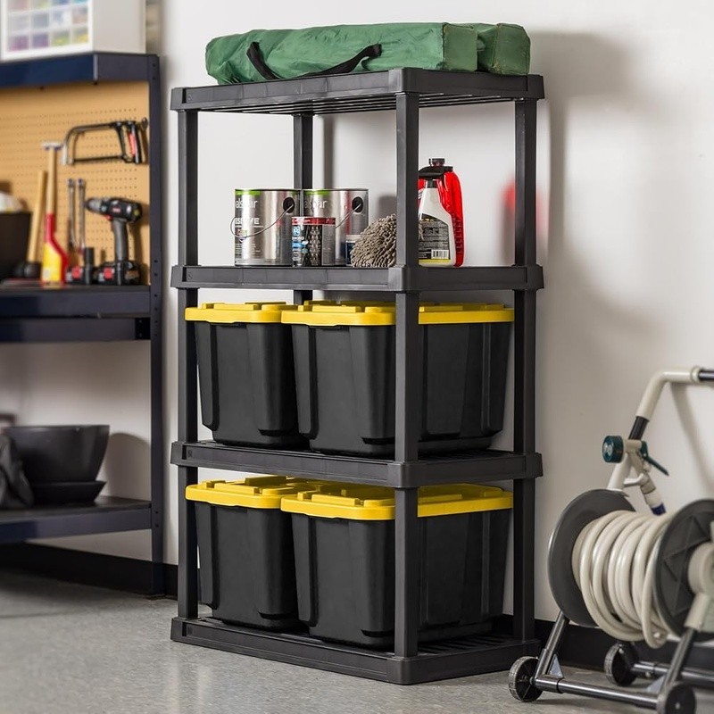 Lockable Stackable Storage Totes BPA Free Heavy Duty Organizers Nesting ...