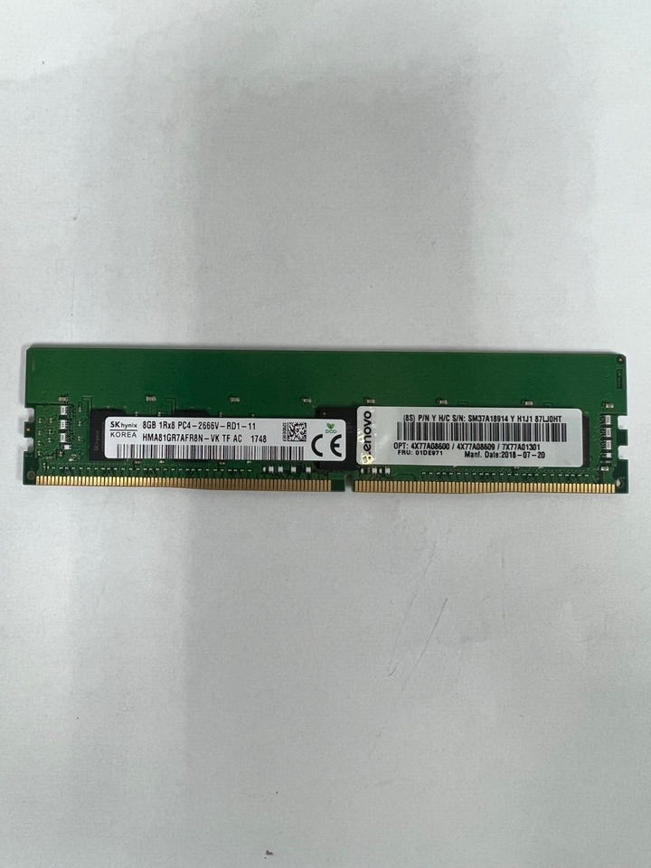 Lenovo 8gb 4X77A08600 4X77A08609 7X77A01301 DDR4 2666 MHz (1Rx8 1.2V ...