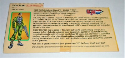 G I JOE File I.D. Card Filecard 2003 Chief Torpedo V1 | eBay