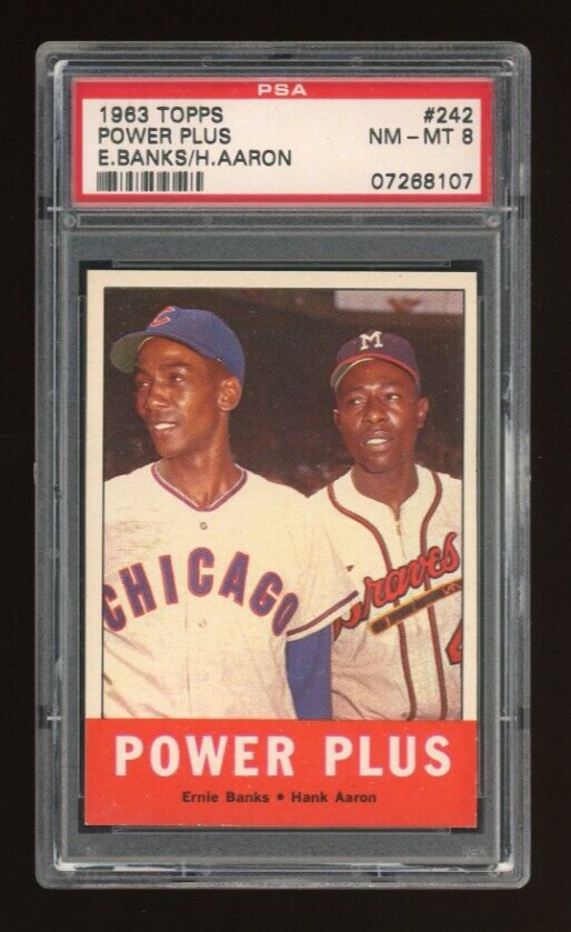 1963 Topps #242 Banks-Aaron Power Plus PSA 8 NM-MT | eBay