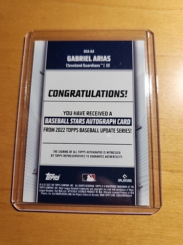 2022 Topps Update Series - Baseball Stars Autographs Gabriel Arias #BSA ...