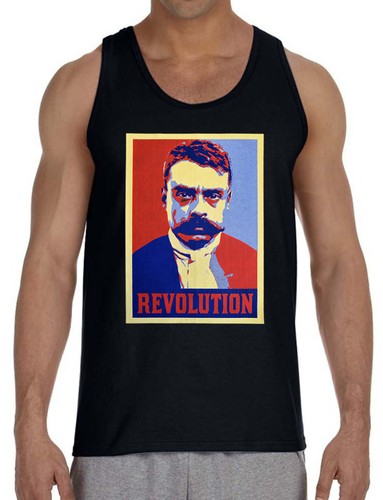 Men's Zapata Revolution Black Tank Top Viva Mexico Mexican Uprising ...