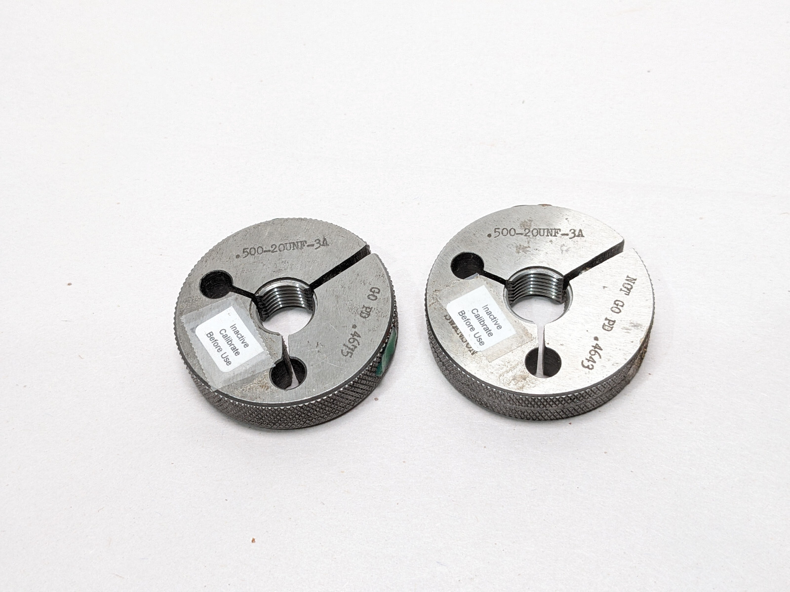 Swanson 1/2-20 UNF-3A Thread Ring Gage Set .500 GO .4675 / NO GO .4643 ...