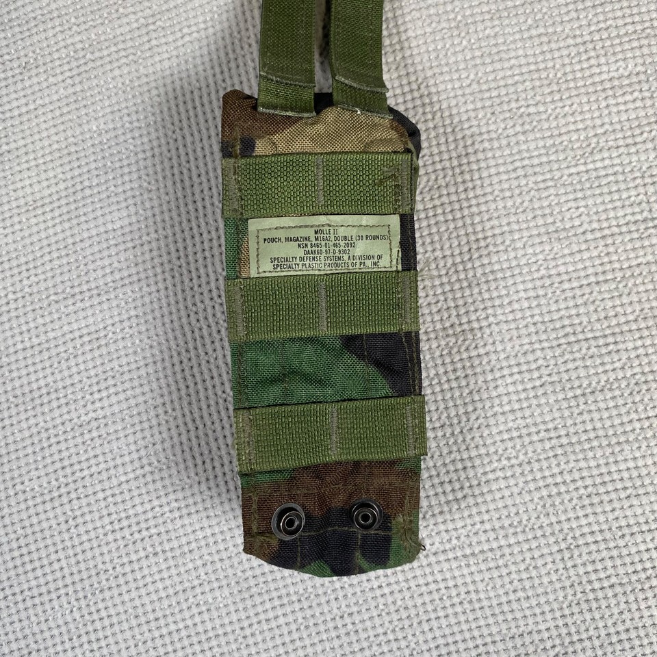 M81 Woodland Camo Double Magazine Mag Pouch SDS Specialty Defense VGC ...