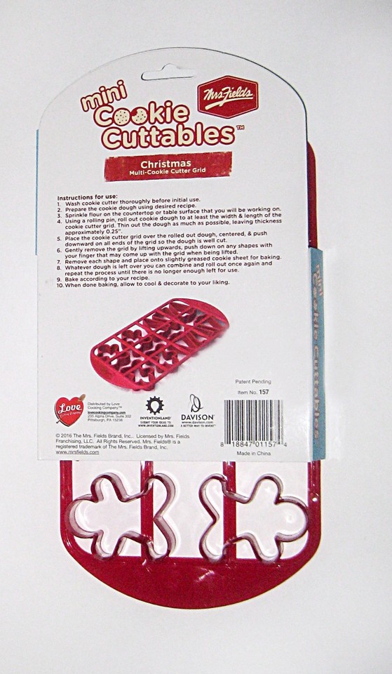 Mrs. Fields Mini Cookie Cuttables Cutters Grid -- Candy Canes ...