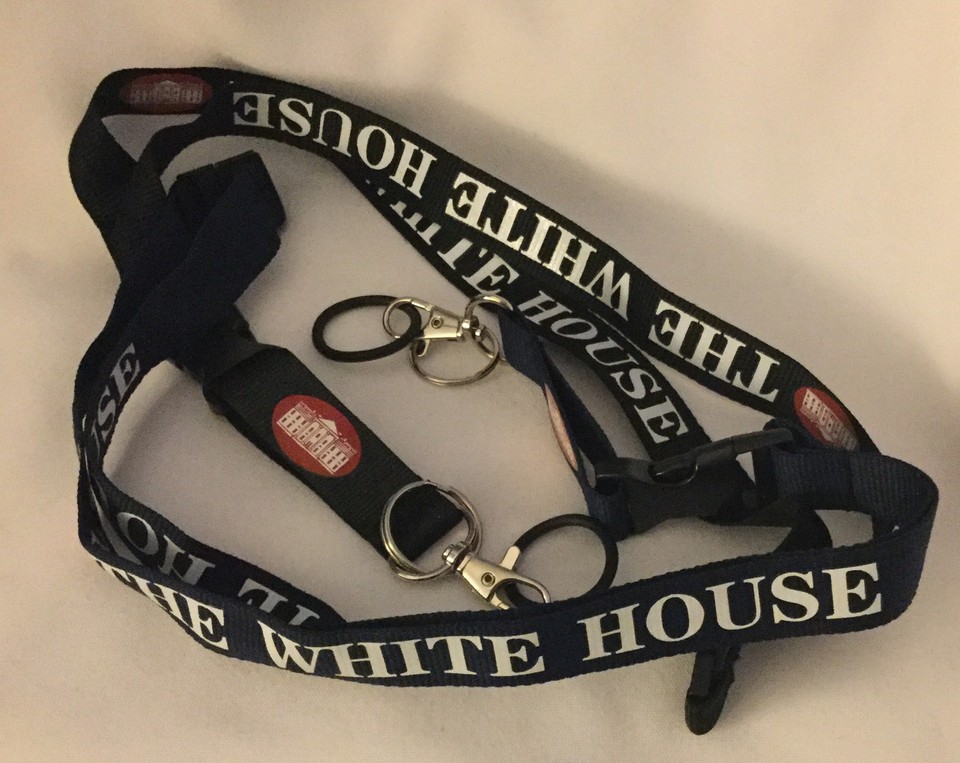 4 WHITE HOUSE LANYARD w DETACHABLE KEY RING USA FLAG = FOUR REPUBLICAN ...