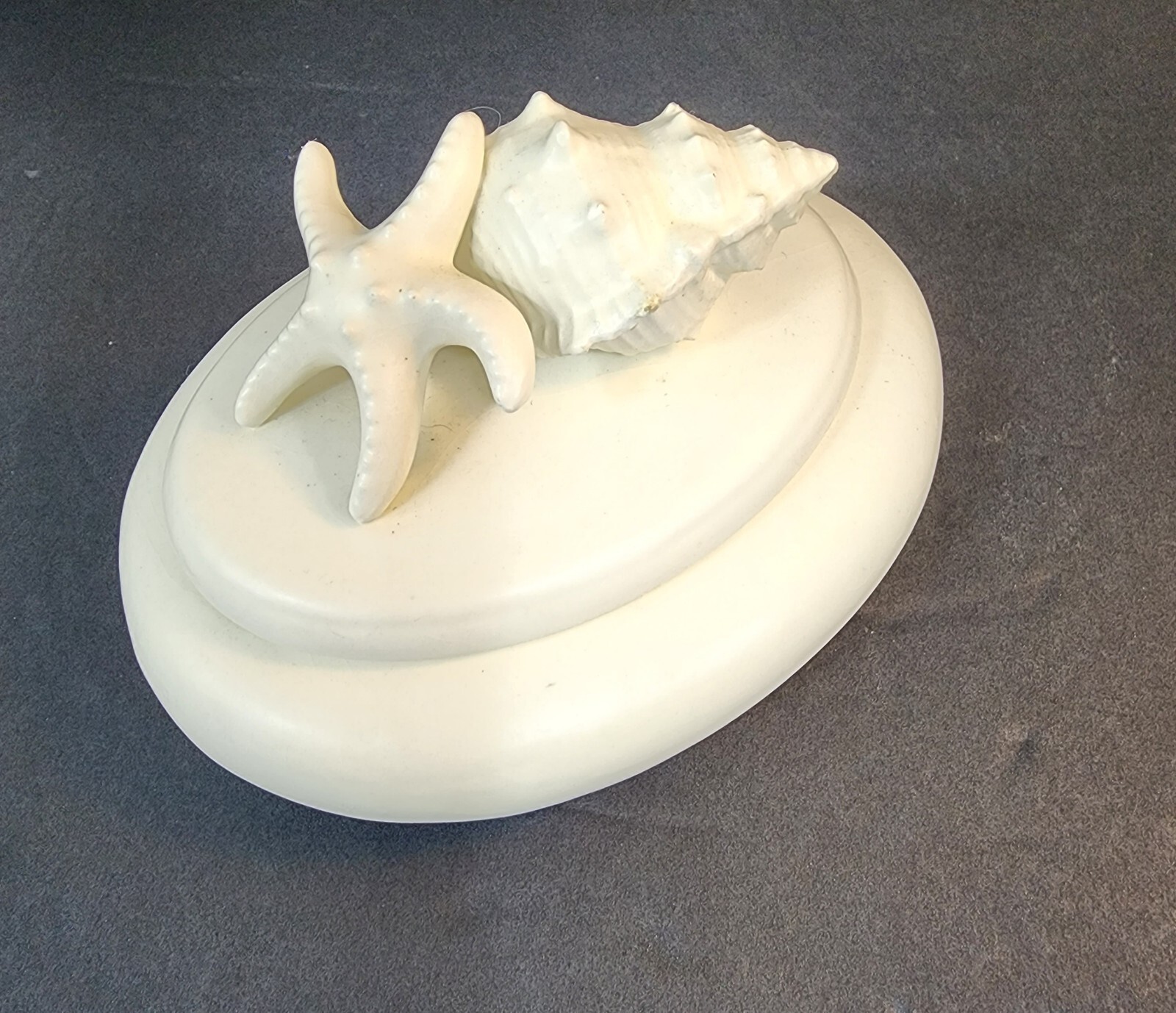 Ceramic Sea Shell Trinket Dish With Lid Signed 6" | eBay