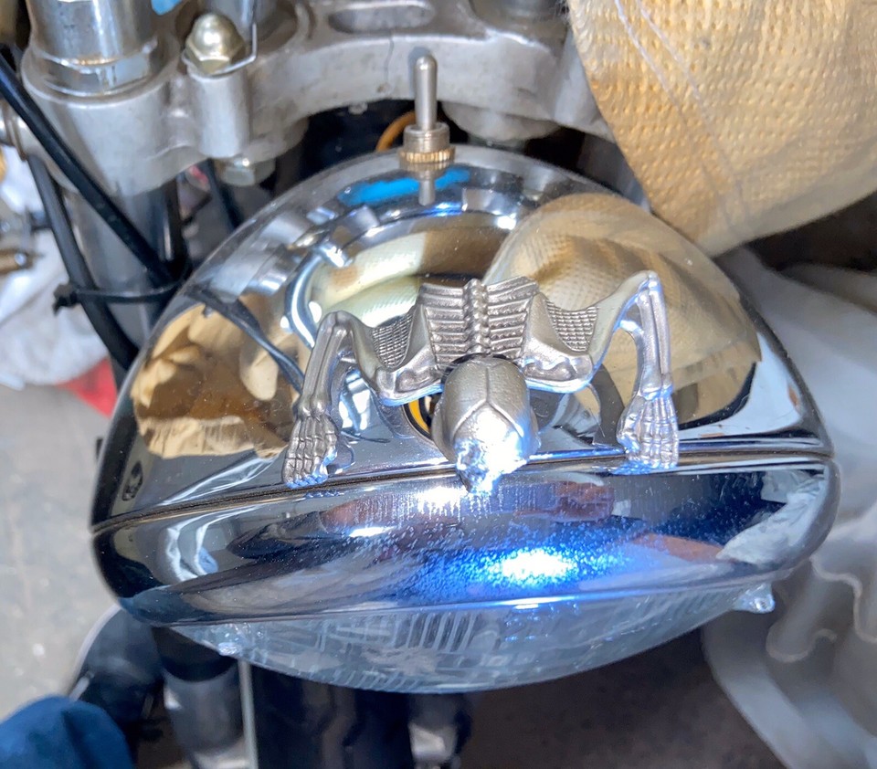 HAND CRAFTED SKELETON SKULL RAT ROD HOT ROD MC HEADLIGHT ORNAMENT | eBay