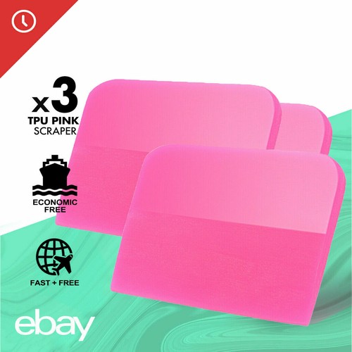 3 Pcs Pink Squeegee TPU/PPF Soft Car Wrapping Scraper Vinyl Wrap Wiper ...