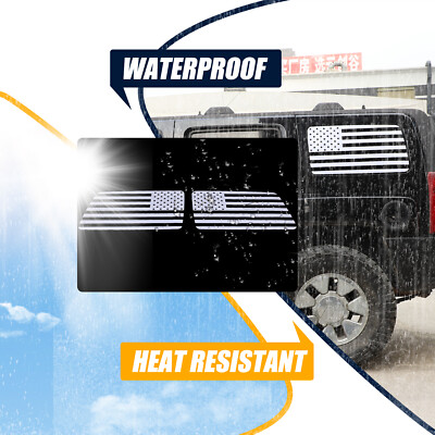 White Distressed Window American USA Flag Decal Fits For Hummer H3 2005 ...