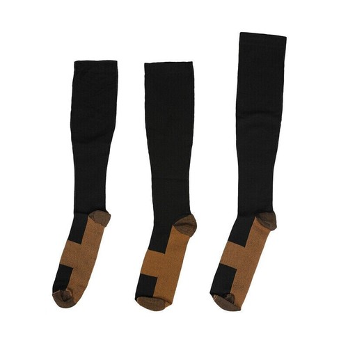 3/6 Copper Compression Socks Men Women Pressure Socks Leg Support Long ...