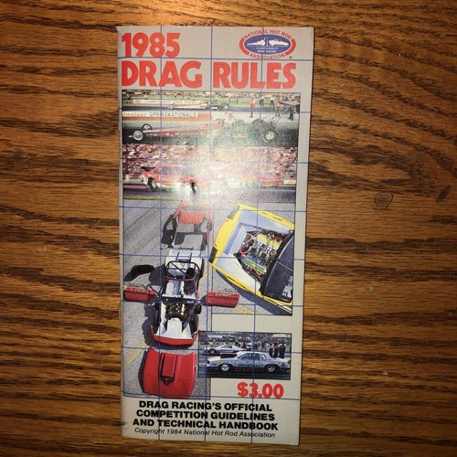 Vtg 1985 NHRA Official DRAG RULES National Hot Rod Association DRAG ...