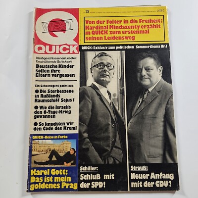 Quick Zeitschrift - AUGUST 1972 - GEBRAUCHT - SPD/CDU | eBay.de
