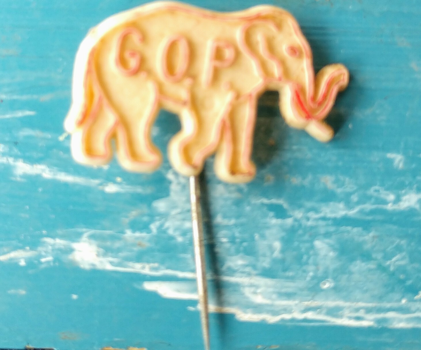 GOP Elephant Pin Vintage 3/4" Lapel Red and White | eBay