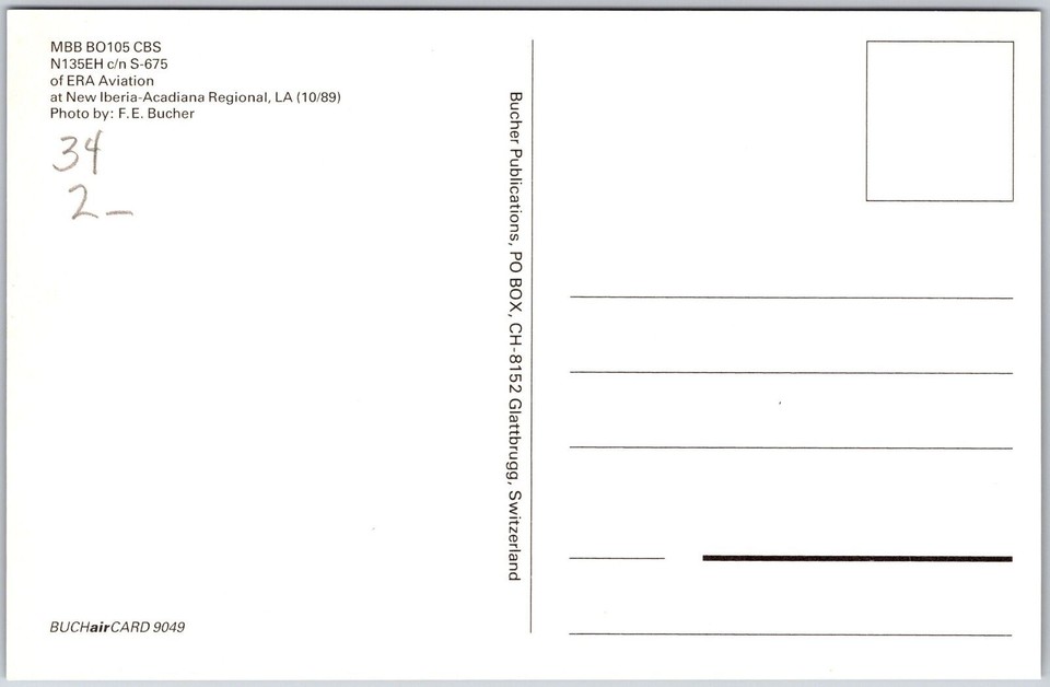 Helicopter MBB BO105 CBS N135EH c/n S-675 of ERA Aviation New Iberia ...