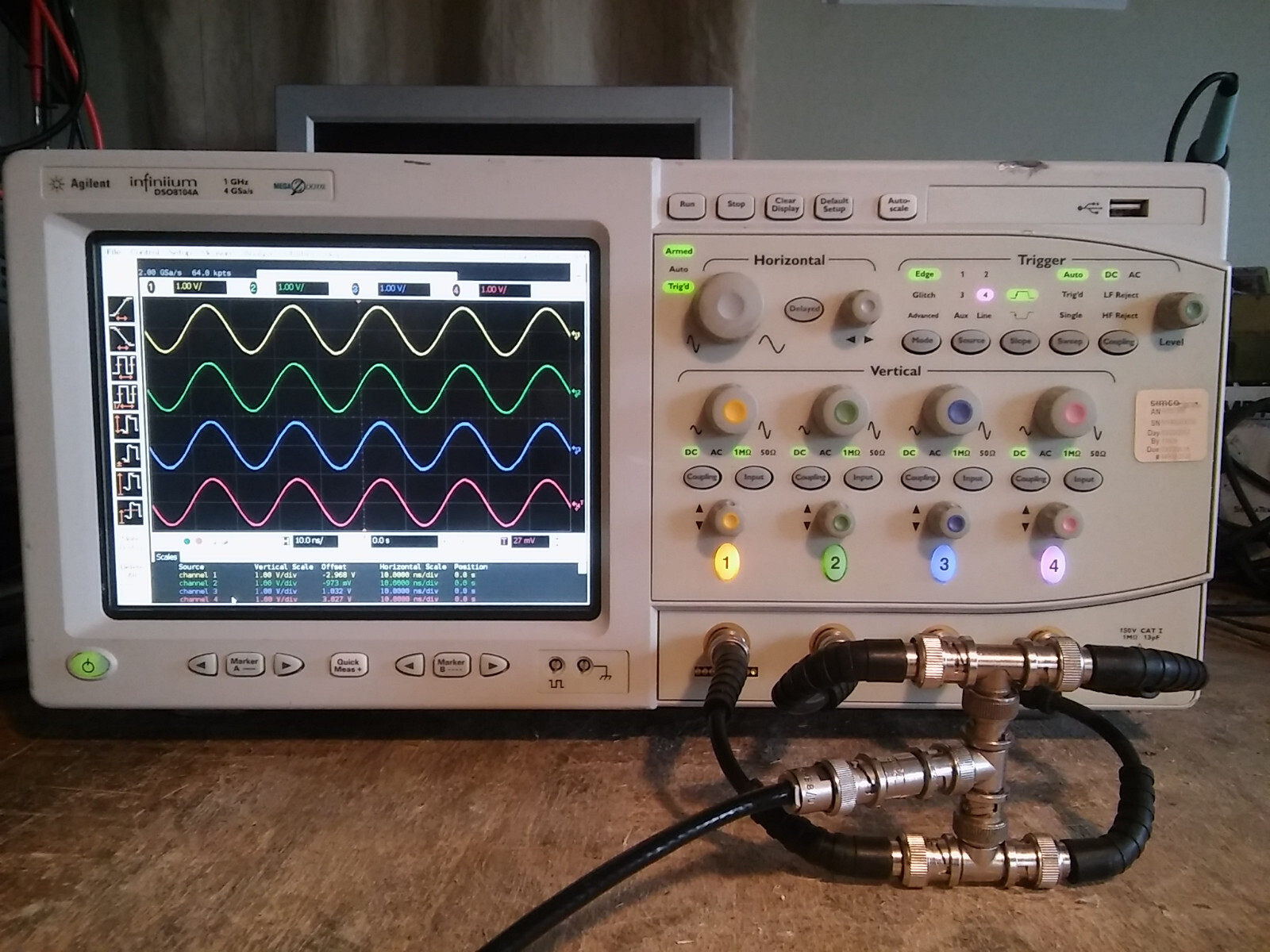 Agilent DSO8104A 4 channel DSO / oscilloscope 1GHz 4GSa/s 64Mpts SSD ...