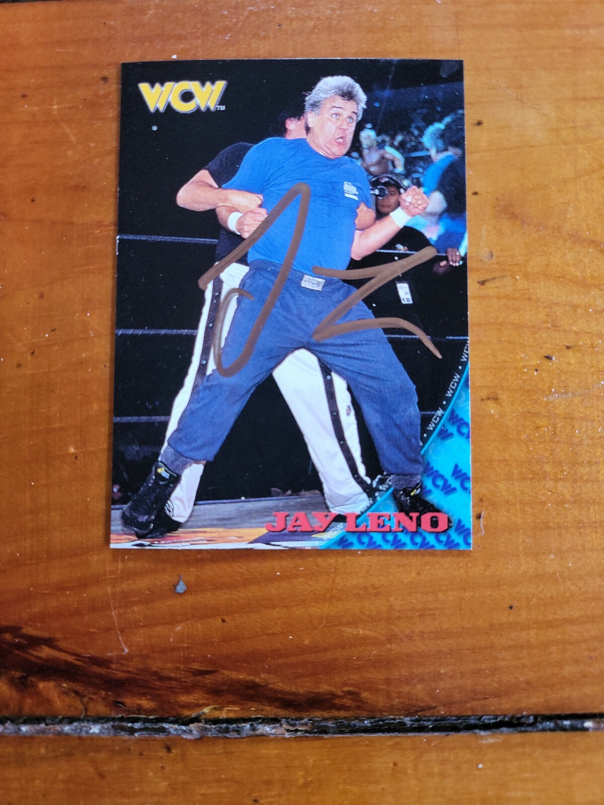 1998 Topps WCW wrestling Jay Leno Signed Rookie Card Autograph Signed ...