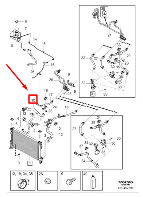 Genuine Volvo Radiator hose upper 32252070 for sale online | eBay