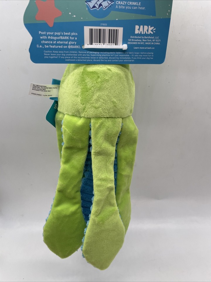 Bark Under The Seams, Billy The Squid Dog Toy, All Dog Size, Squeaker ...