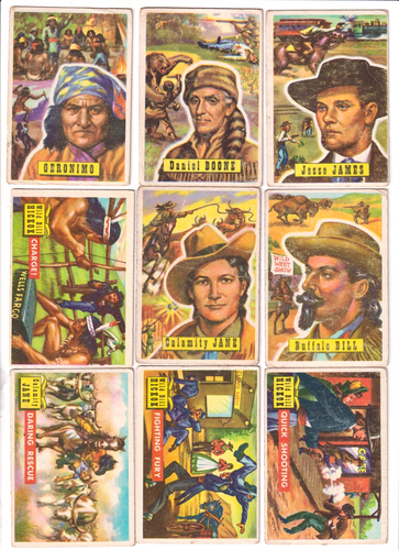 1956 Topps Round Up Cowboy Cards, Lot of 32 Boone Geronimo Buffalo Bill ...