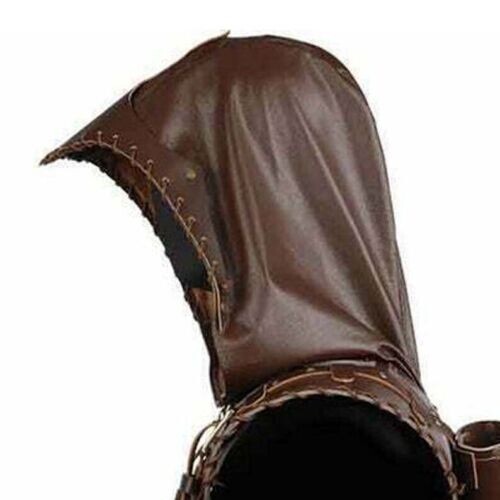 Viking Leather Medieval hood Larp & Cosplay Hood Fantasy Armor | eBay UK