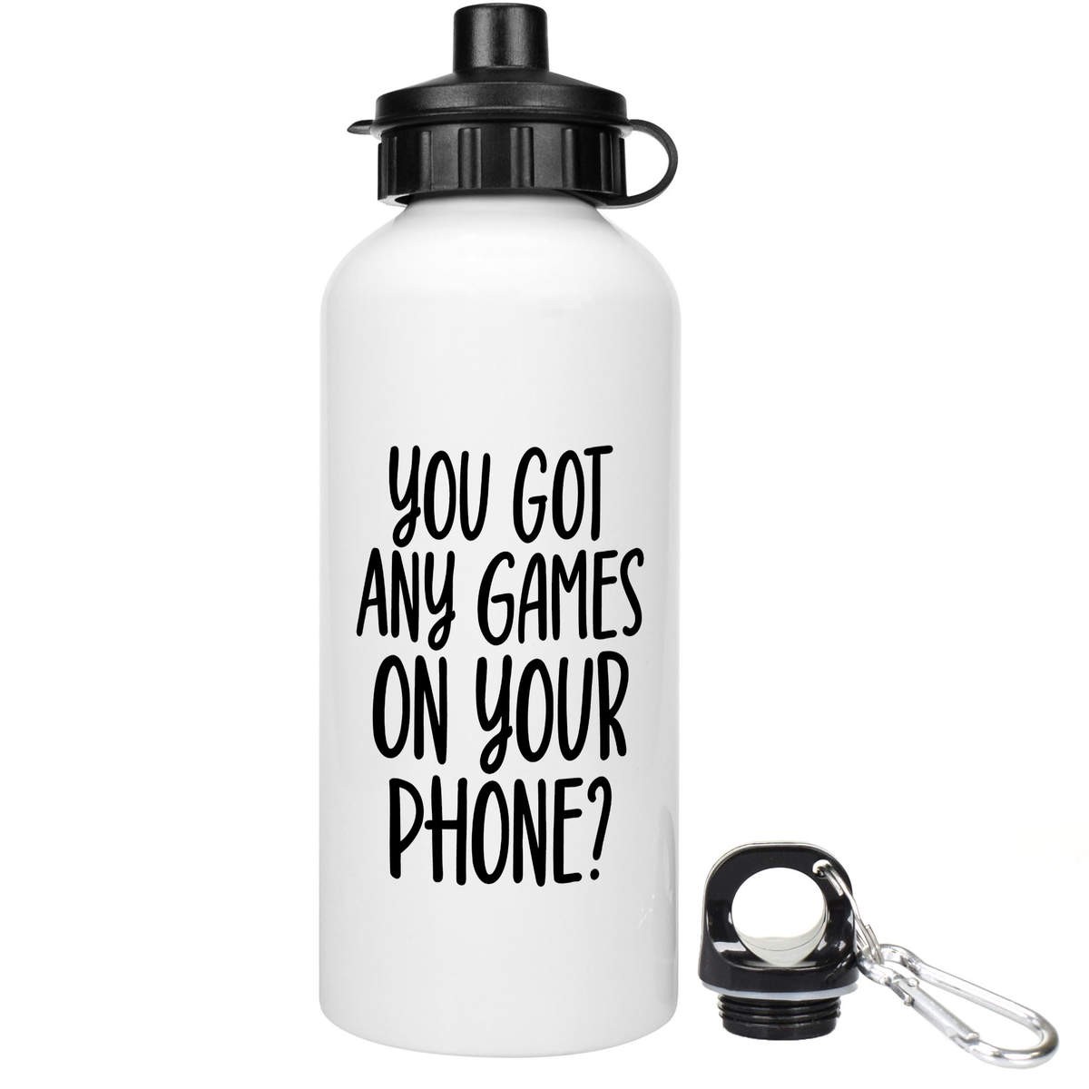 'You Got Any Games On Your Phone Funny Text ' Reusable Water Bottles ...