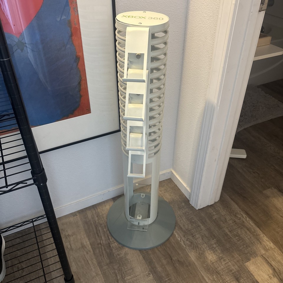 Microsoft Xbox 360 Metal 3ft Tower Storage Rack Display Console & Games ...