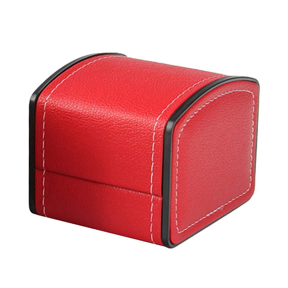 Portable Red Watch Box PU Leather Watch Case Assembly Storage Holder ...