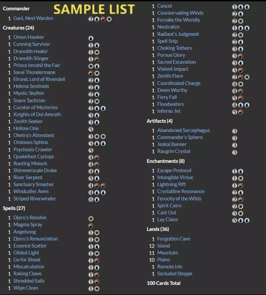 Random Commander Deck MTG EDH Magic The Gathering 100 Cards No Proxies ...