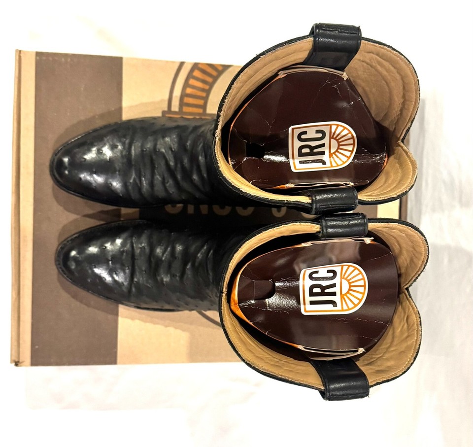 JRC & Sons Full Quill Ostrich Cowboy Boots in Black, Men's Size 10 | eBay