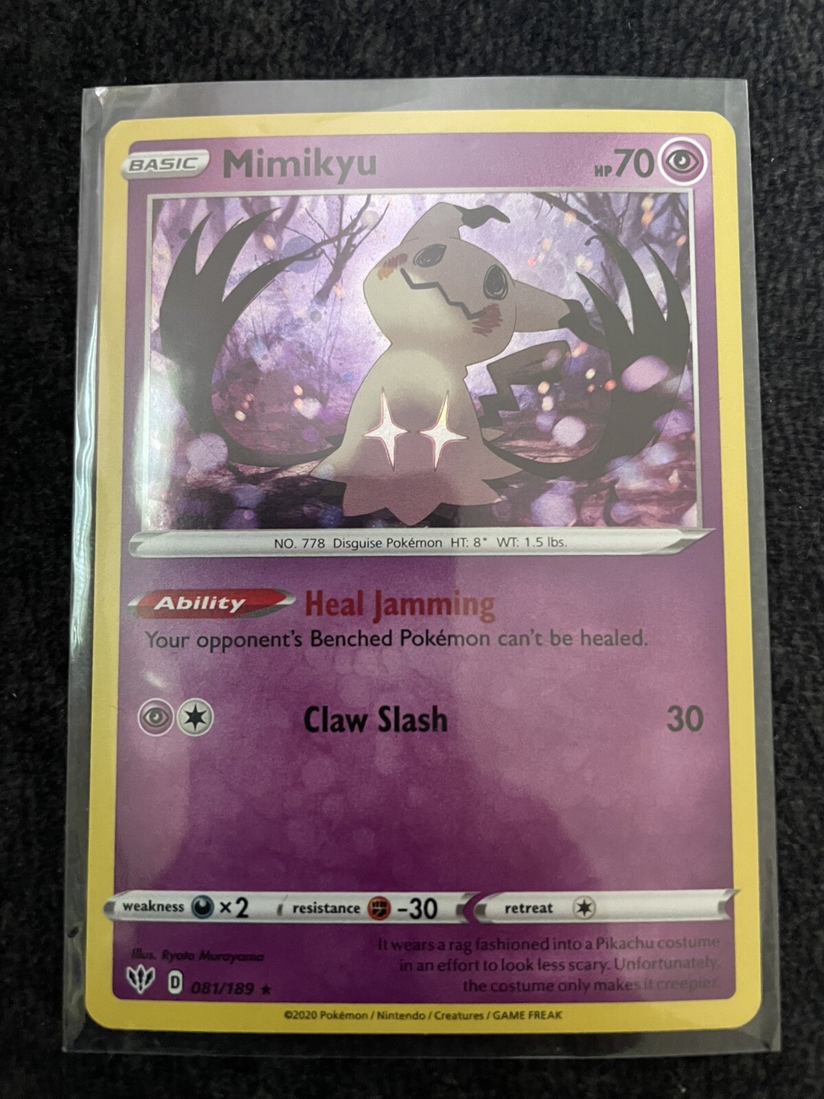 Pokémon TCG Mimikyu Darkness Ablaze 081/189 Cosmos Holo Rare Rare | eBay
