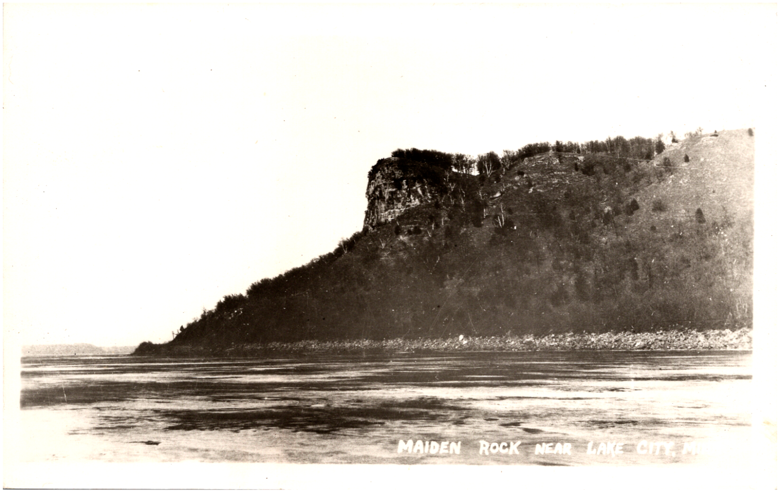 Maiden Rock on Lake Pepin Lake City Minnesota MN 1920s RPPC Postcard ...