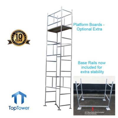 Scaffold Tower 6.3m 4x2ft 6in x 20ft 9in Working Ht DIY Galvanised ...