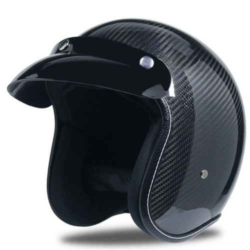 Real Carbon Fiber Motorcycle Helmet Half Open Face Scooter Street Bike ...
