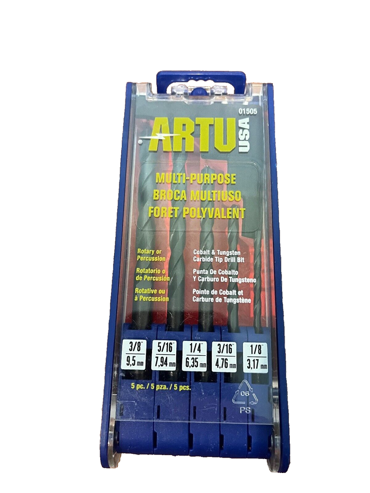 Artu Multipurpose 5 PCS. Cobalt & Tungsten Carbide Drill Bit Set | eBay