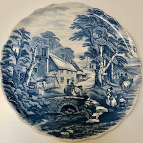Vintage Old Foley James Kent Blue And White Platter | eBay
