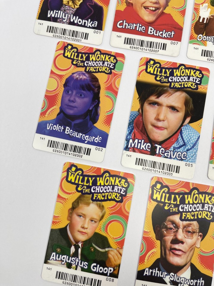 Willy Wonka & the Chocolate Factory Arcade Card Complete Set Less ...