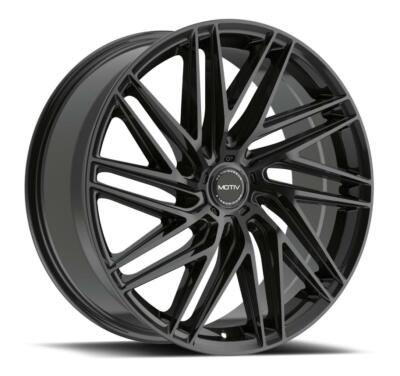 20 inch 20x8.5 Motiv 429B ALIGN Gloss Black wheels rims 5x4.5 5x114.3 ...